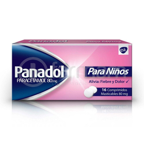 Panadol Pediatrico Comprimidos Masticables 80 Miligramos 16 - Farmam.cl